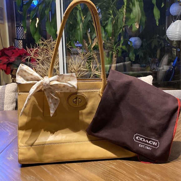 Coach | Bags | Vintage Leather Coach Madeline Bag Wscarf | Poshmark